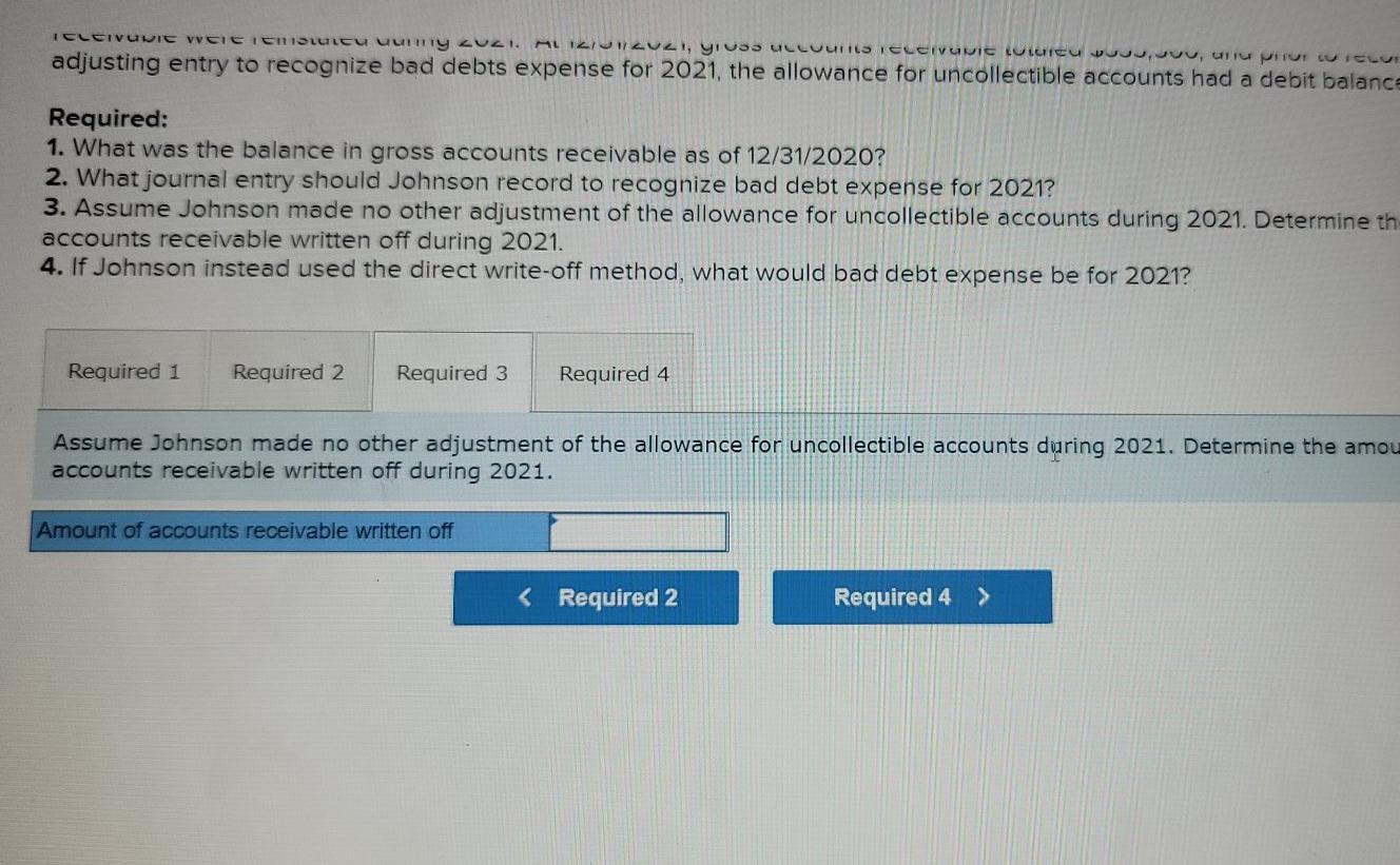 Solved Johnson Company calculates its allowance for | Chegg.com