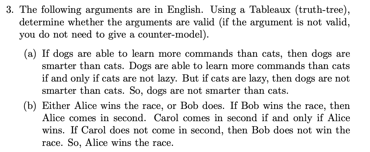 Solved The following arguments are in English. Using a | Chegg.com