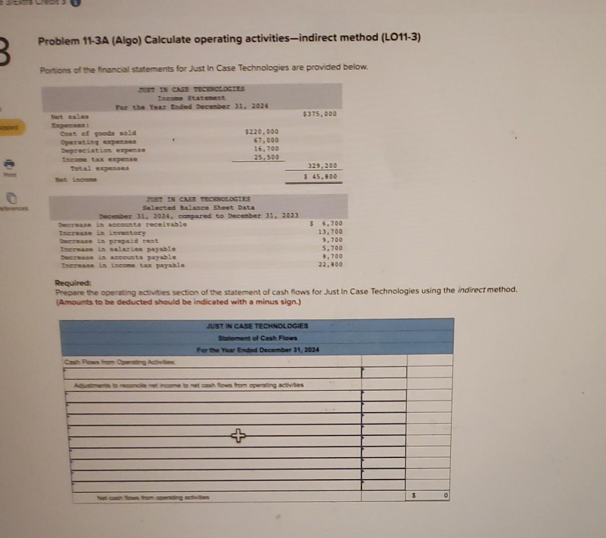 Solved Problem 11-3A (Algo) Calculate operating | Chegg.com Solved Problem 11-3A (Algo) Calculate operating | Chegg.com