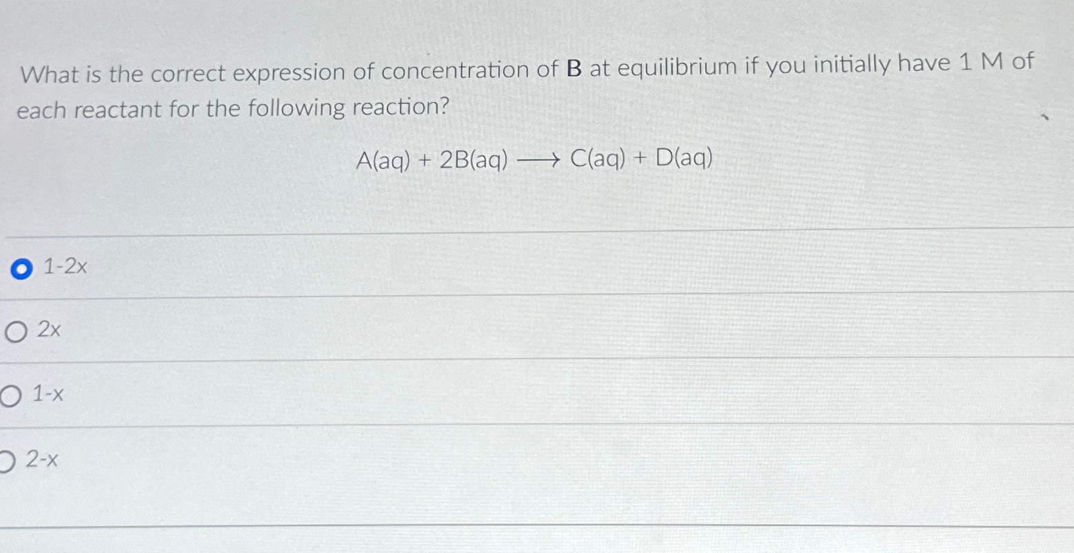 Solved What is the correct expression of concentration of B | Chegg.com