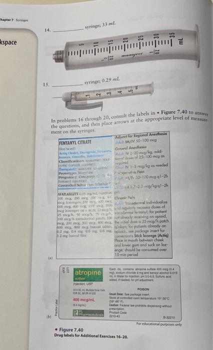 Solved 7. syringe; 29 untits8. syringe: 78 whits 9. syringe; | Chegg.com