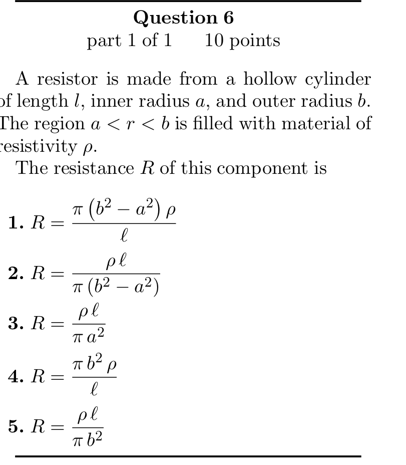 Solved Question 6part 1 of 10 ﻿pointsA resistor is ﻿made | Chegg.com