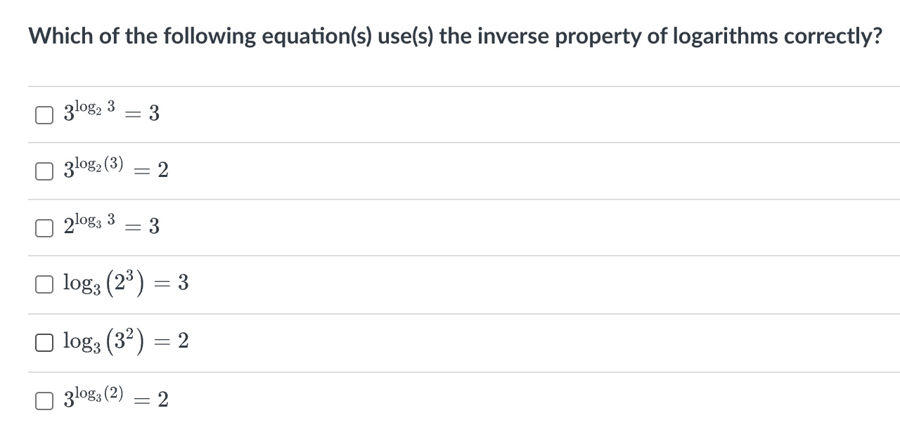 Solved Which of the following equation(s) ﻿use(s) ﻿the | Chegg.com