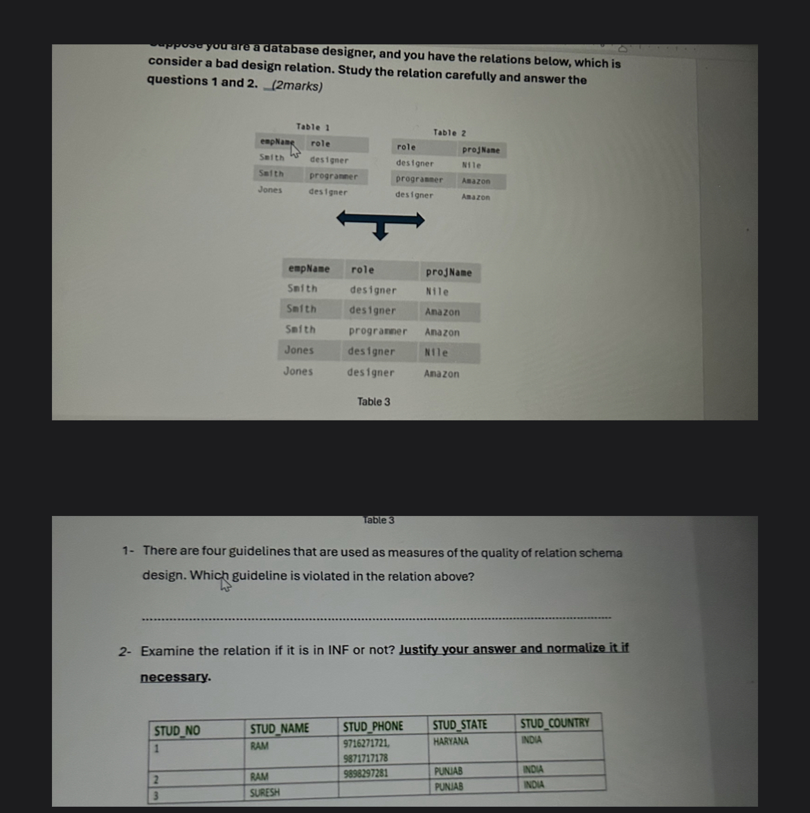Solved consider a designer, and you have the relations | Chegg.com