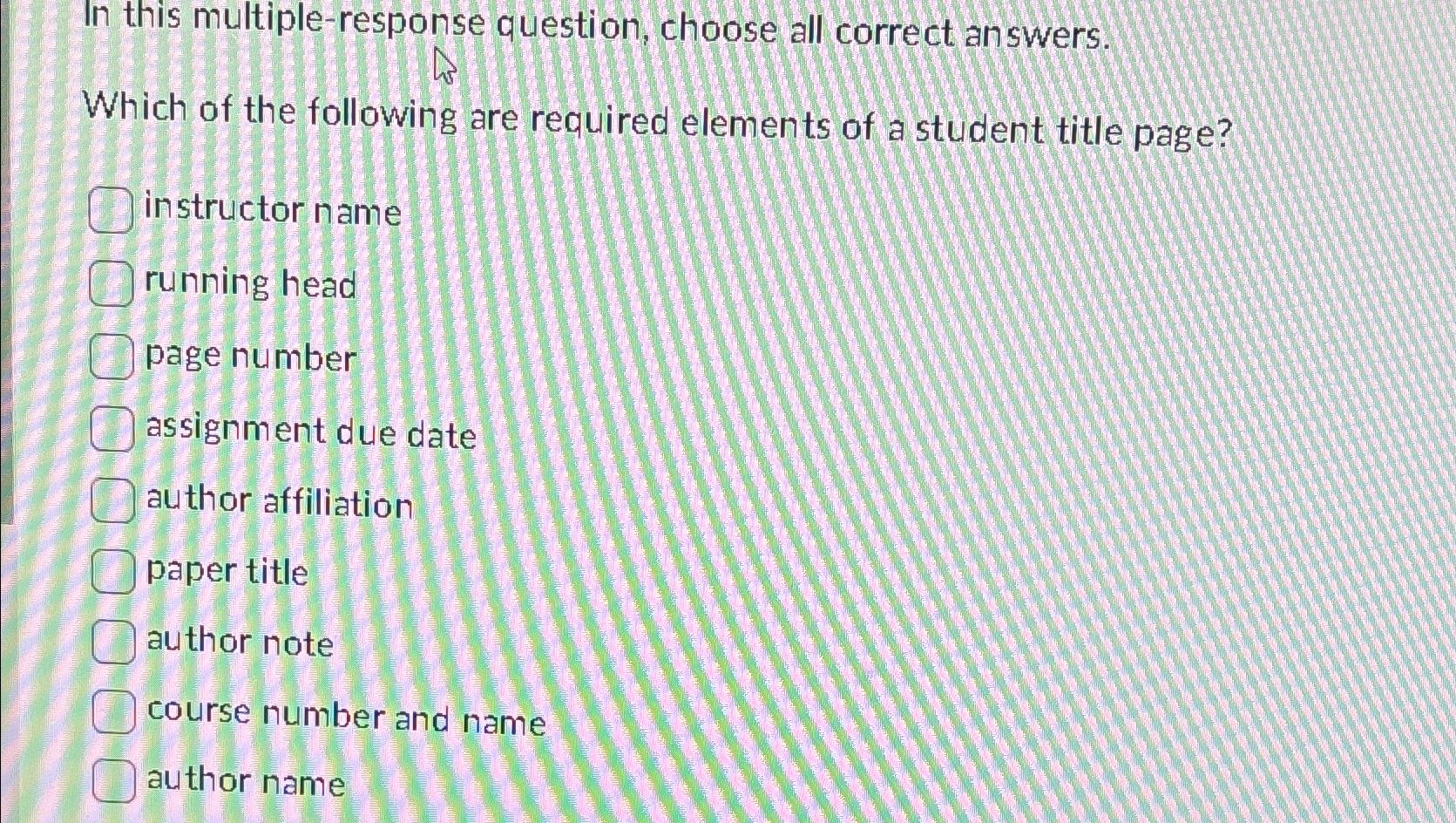 Solved In this multiple-response question, choose all | Chegg.com
