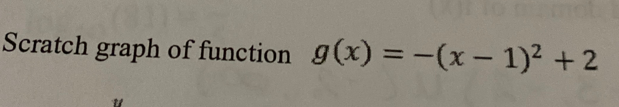 Solved Scratch graph of function g(x)=-(x-1)2+2 | Chegg.com