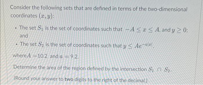 Solved Consider the following sets that are defined in terms | Chegg.com