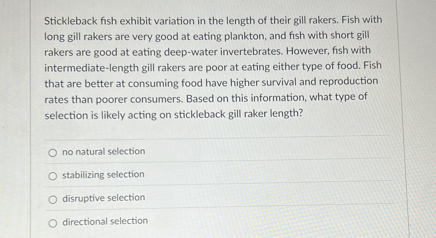 Solved Stickleback fish exhibit variation in the length of | Chegg.com