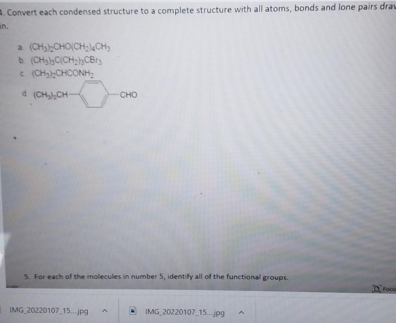 Solved 1. Convert each compound to a line angle (skeletal) | Chegg.com