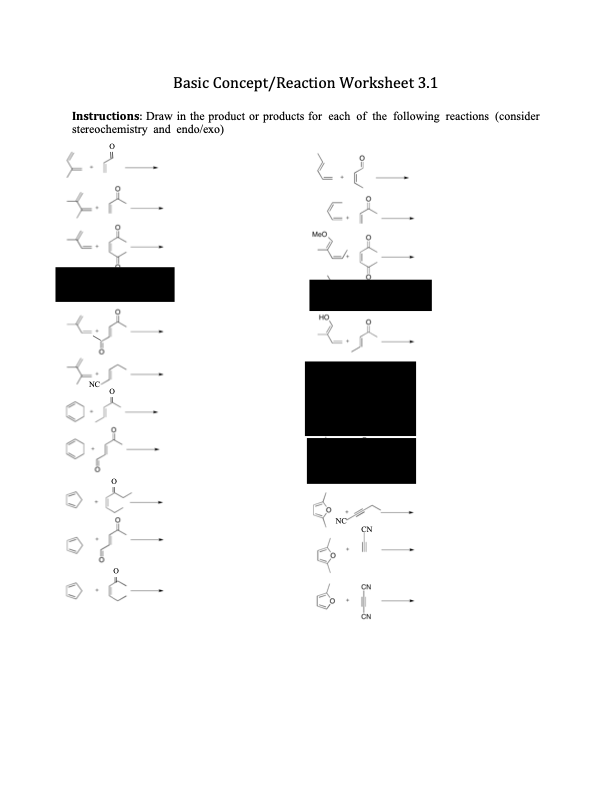 Solved Basic Concept/Reaction Worksheet 3.1Instructions: | Chegg.com