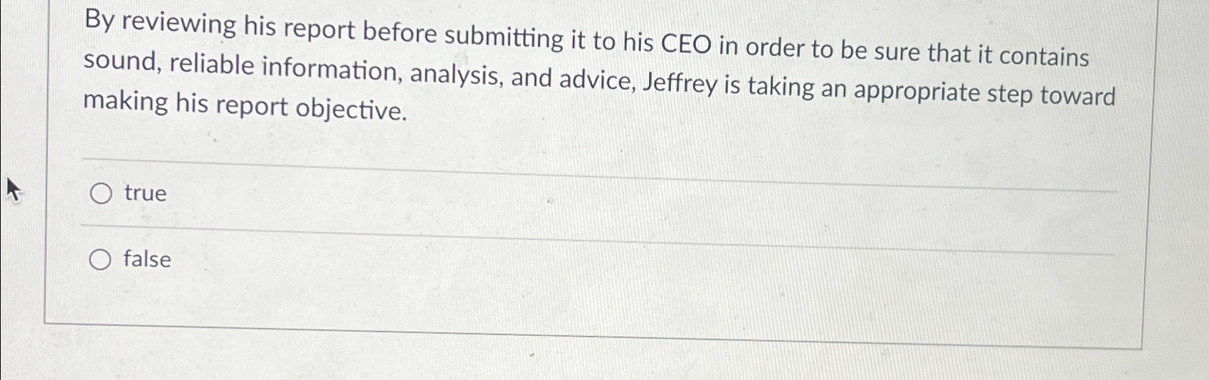 Solved By reviewing his report before submitting it to his | Chegg.com