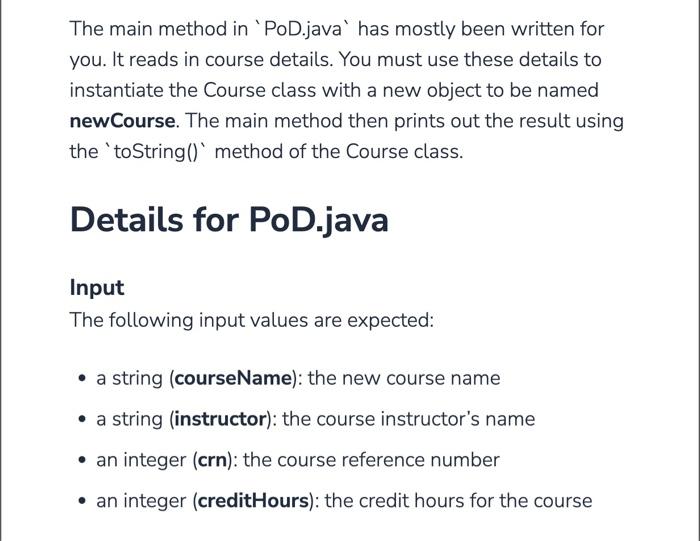 Solved import java.util. Scanner; public class PoD \{ public | Chegg.com
