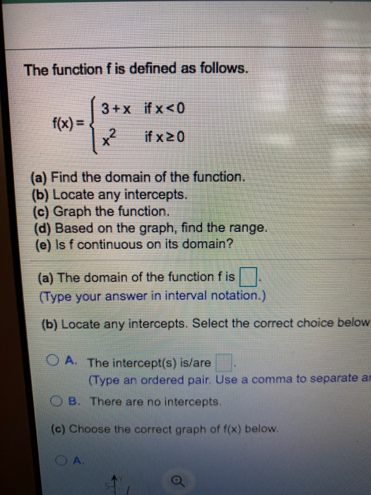 Solved The function f is defined as follows. 3+x if x