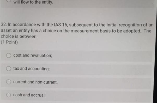 Solved will flow to the entity. 32. In accordance with the | Chegg.com