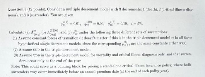 Solved Question 3 (12 points). Consider a multiple deerement | Chegg.com Solved Question 3 (12 points). Consider a multiple deerement | Chegg.com