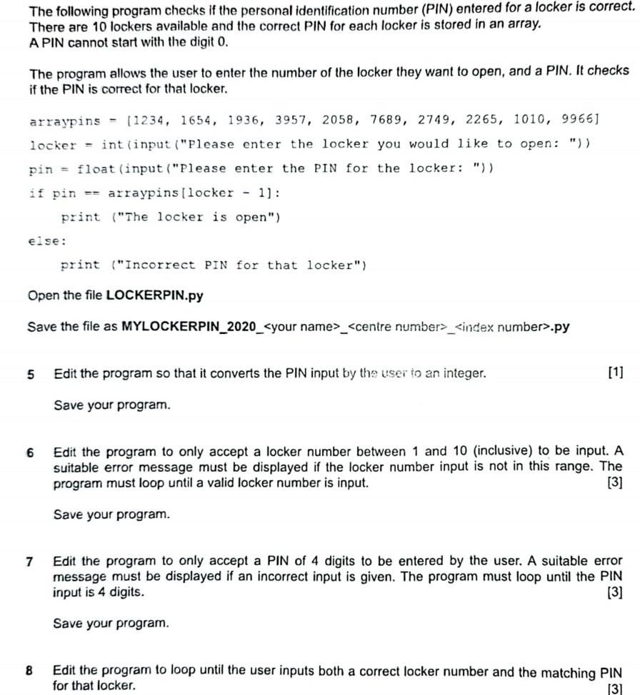 Solved The following program checks if the personal | Chegg.com