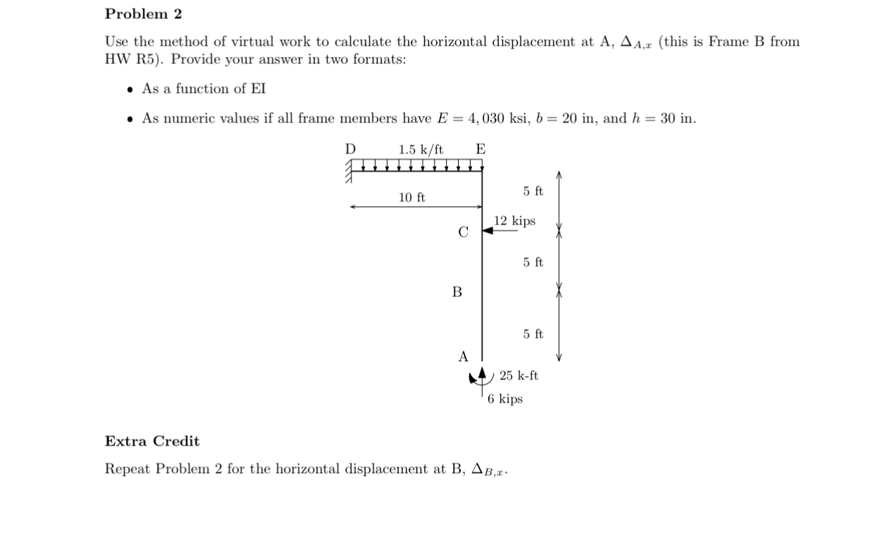 Solved Problem 2Use the method of virtual work to calculate | Chegg.com