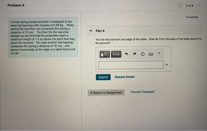 Solved Problem 9 9 of 9 Constants Part A A small | Chegg.com
