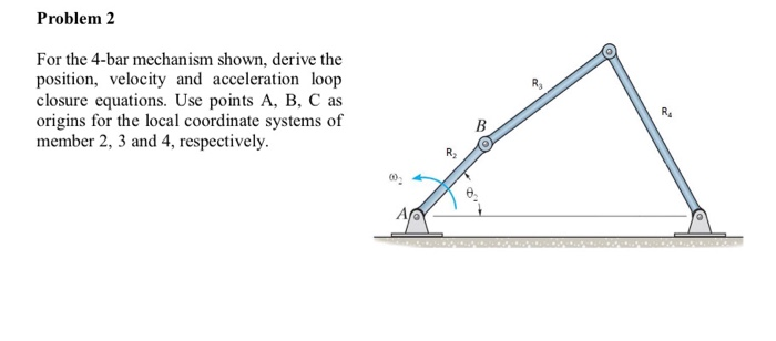 Solved Problem 2 For the 4-bar mechanism shown, derive the | Chegg.com