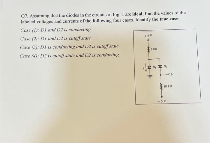 Solved Q7. Assuming that the diodes in the circuits of Fig. | Chegg.com