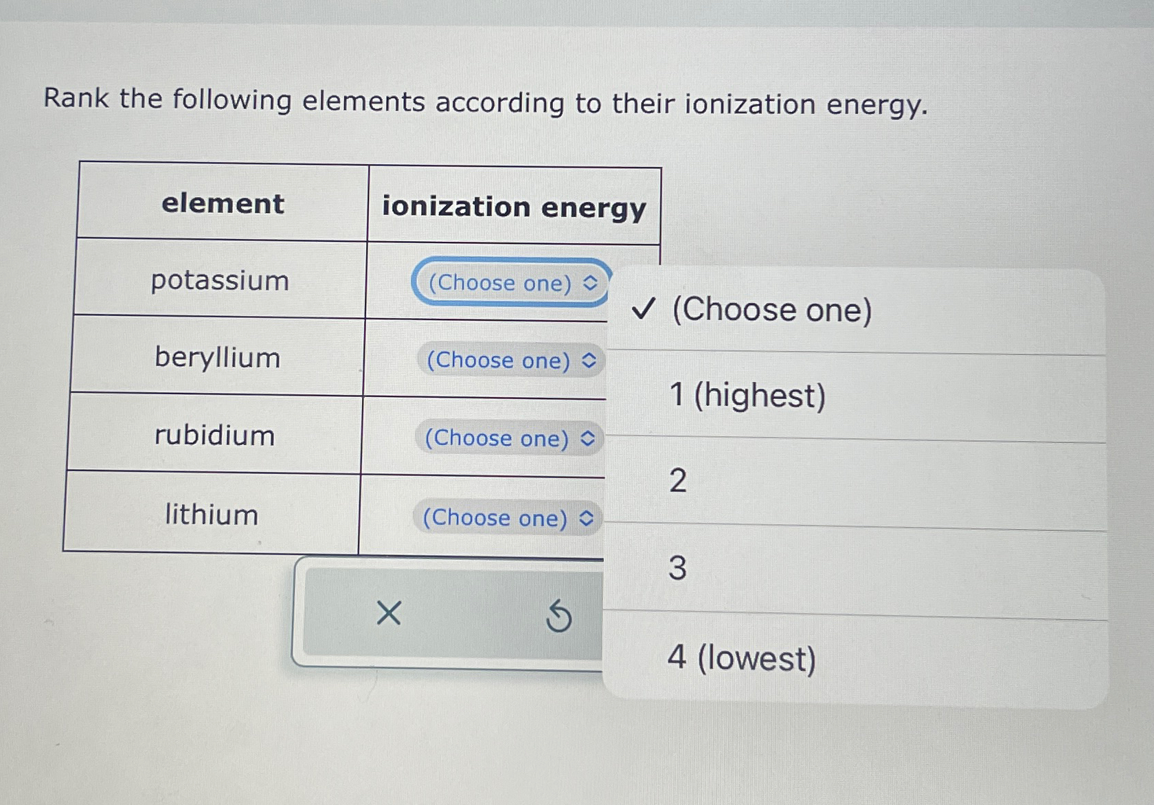 Solved Rank the following elements according to their | Chegg.com