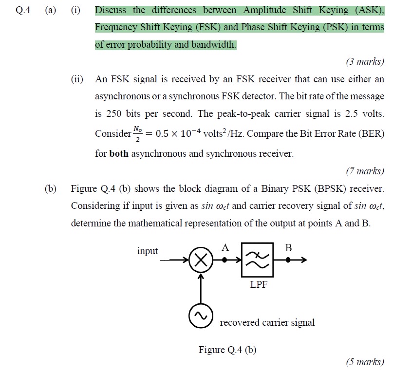 Solved Q. 4 (a) (i) ﻿Discuss the differences between | Chegg.com