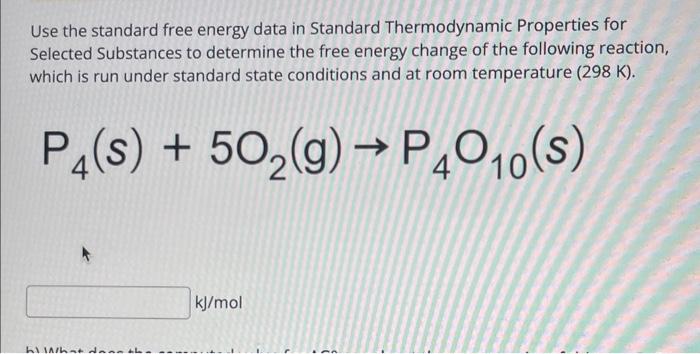 Solved Sse the standard free energy data in Standard | Chegg.com