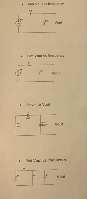 Solved Plot Vout vs frequency C1 RI Vout . Plot Vout vs | Chegg.com