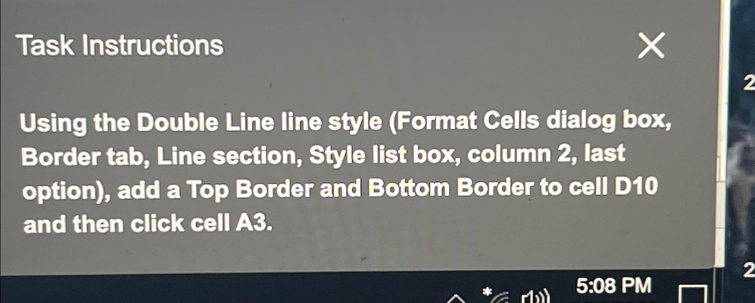 Solved Task InstructionsUsing the Double Line line style | Chegg.com