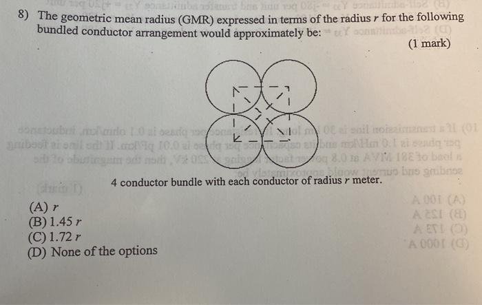 Solved be 8) The geometric mean radius (GMR) expressed in | Chegg.com