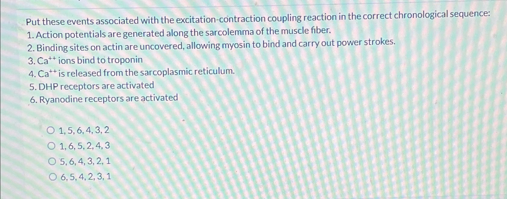 Put these events associated with the | Chegg.com