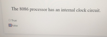 Solved The 8086 ﻿processor has an internal clock | Chegg.com