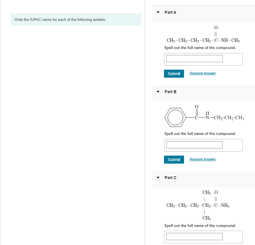 Solved Write the IUPAC name for each of the following | Chegg.com