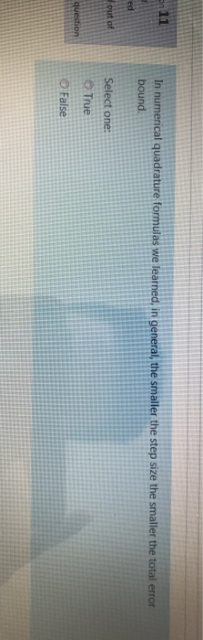 Solved 11 In Numerical Quadrature Formulas We Learned In