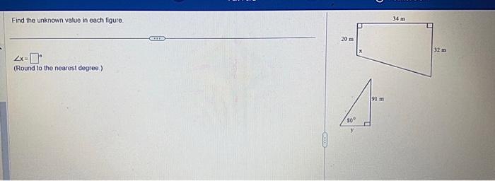 Solved Find the unknown value in each figure. | Chegg.com