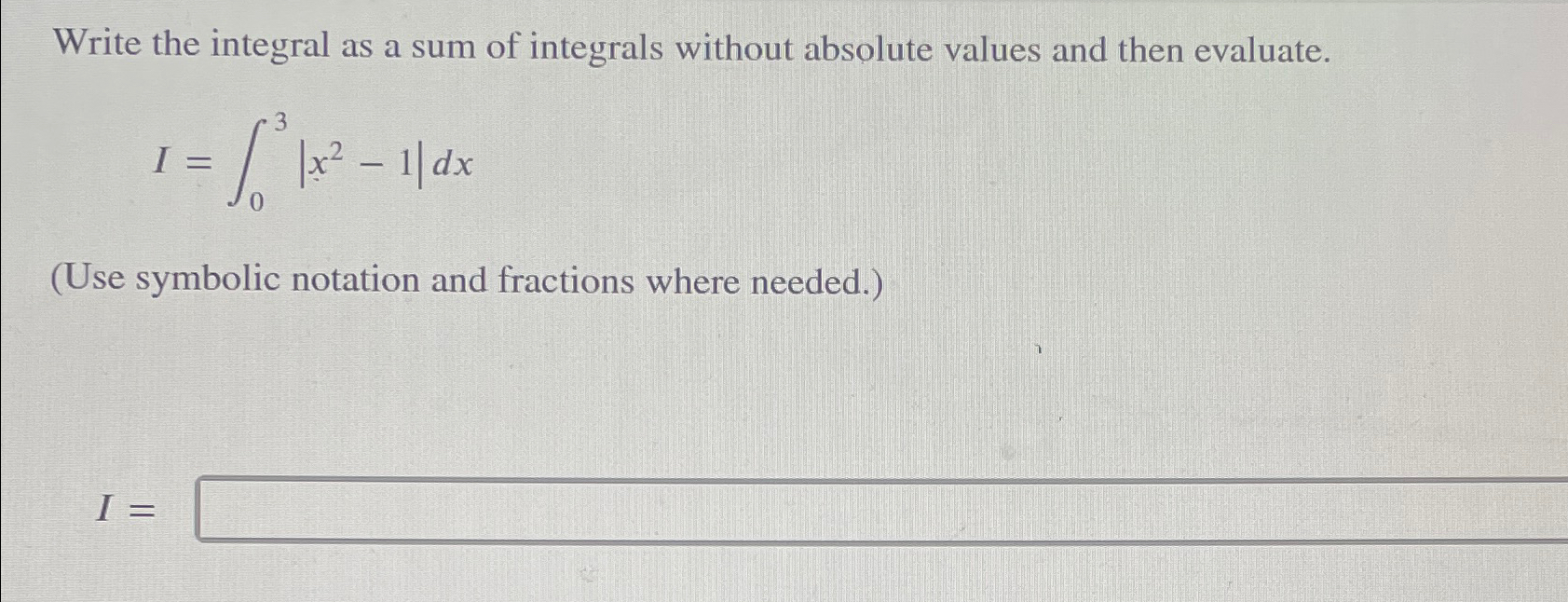Solved Write the integral as a sum of integrals without | Chegg.com