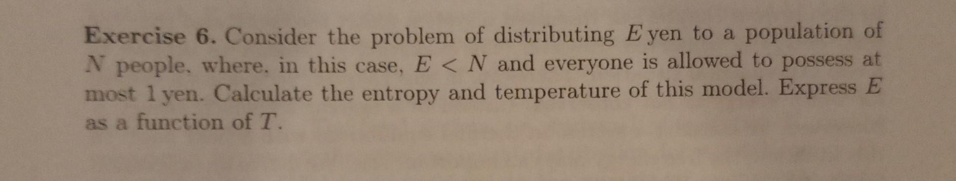 Solved Exercise 6 . Consider the problem of distributing E | Chegg.com
