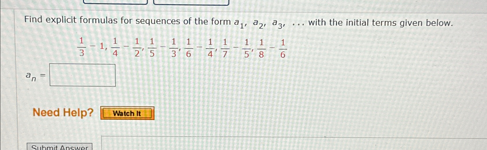 Solved Find explicit formulas for sequences of the form | Chegg.com