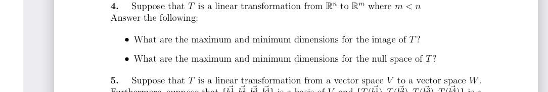 Solved Suppose that T ﻿is a linear transformation from Rn | Chegg.com