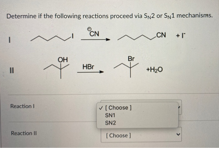 Solved Determine if the following reactions proceed via Sn2 | Chegg.com
