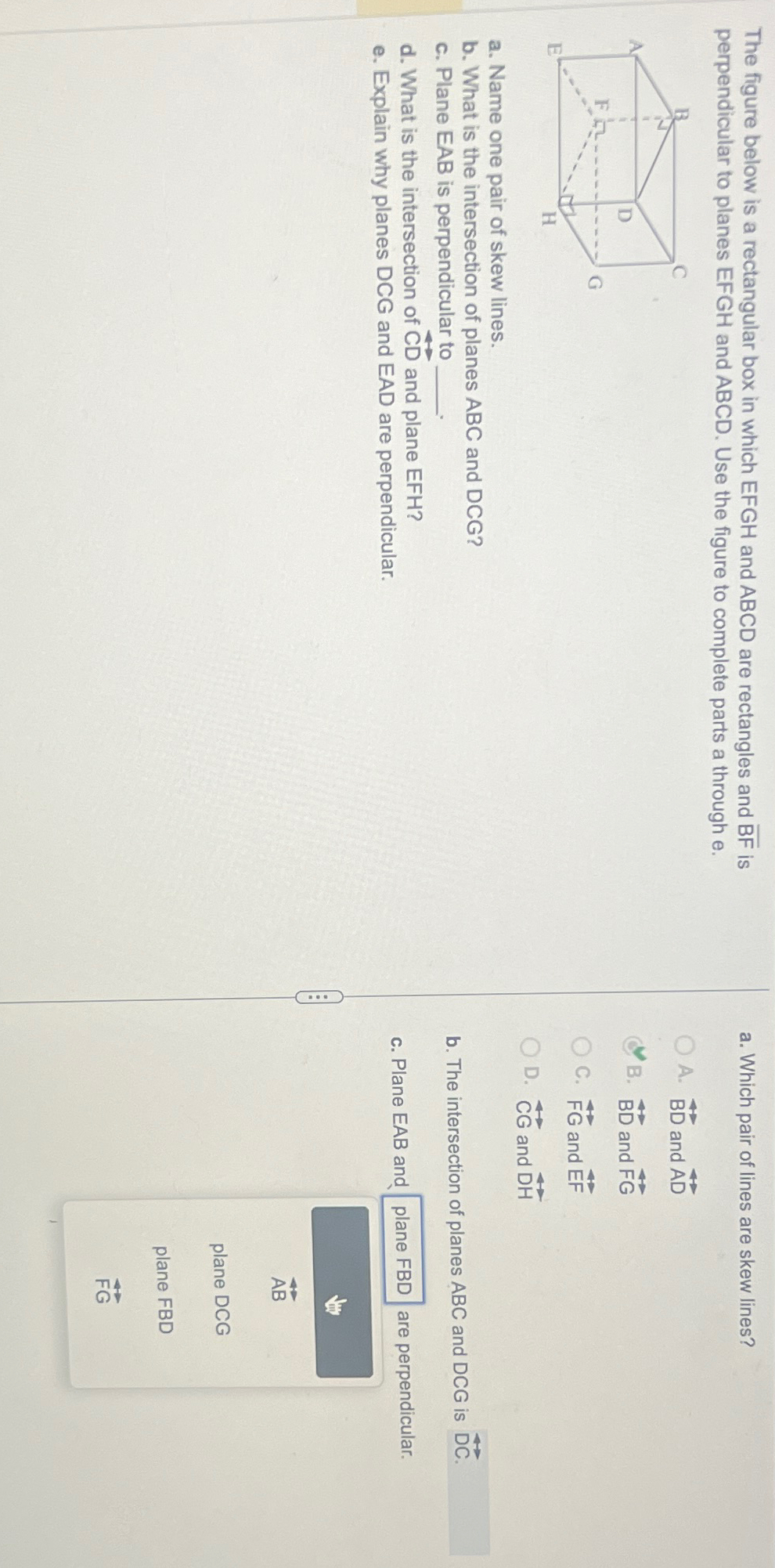 Solved The figure below is a rectangular box in which EFGH | Chegg.com