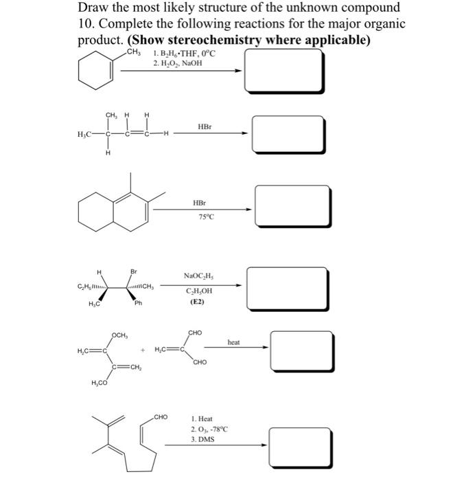 Solved Draw the most likely structure of the unknown | Chegg.com