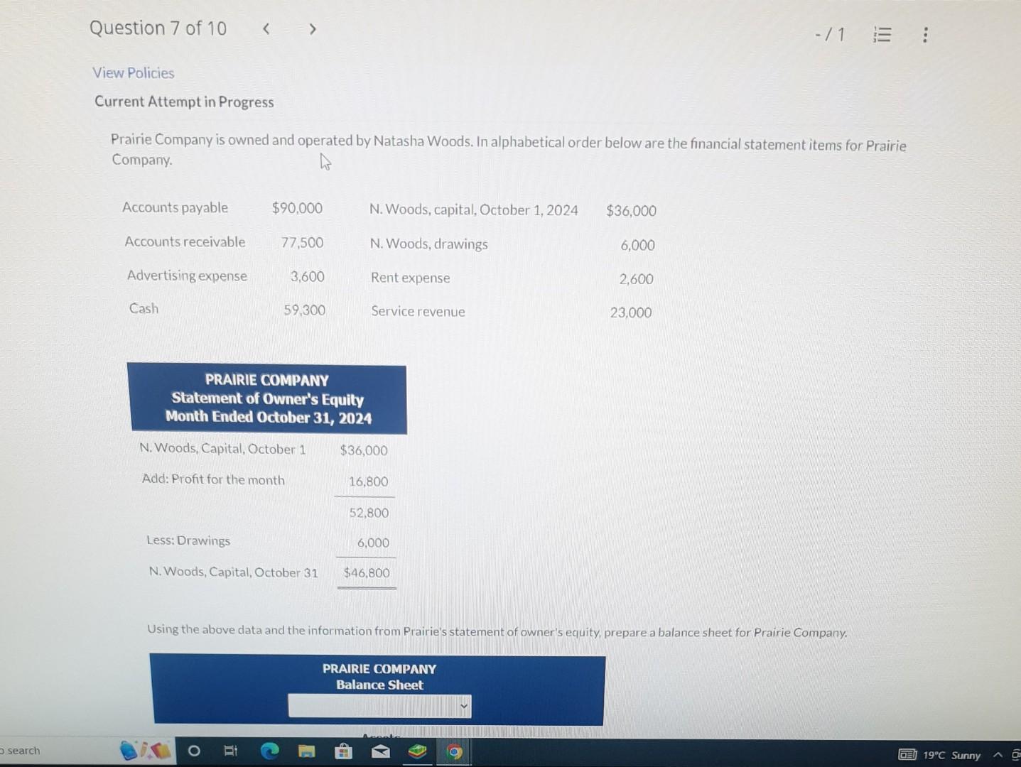 Solved Prairie Company is owned and operated by Natasha | Chegg.com