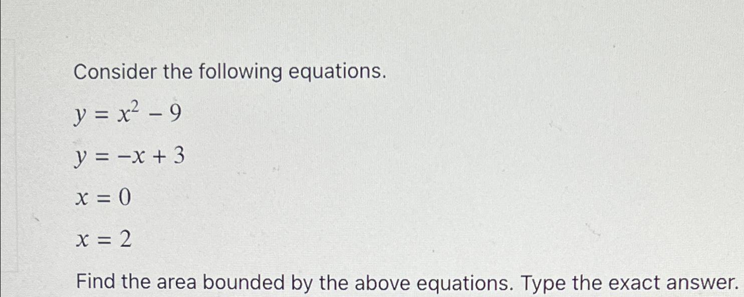 Solved Consider the following | Chegg.com