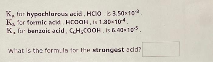 Solved Ka for hydrocyanic acid, HCN, is 6.20×10−10 Ka for | Chegg.com