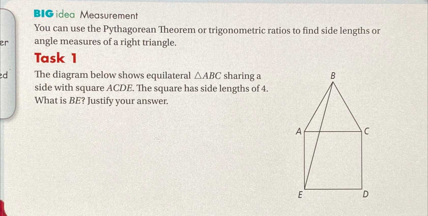 Solved BIG idea Measurement You can use the Pythagorean | Chegg.com