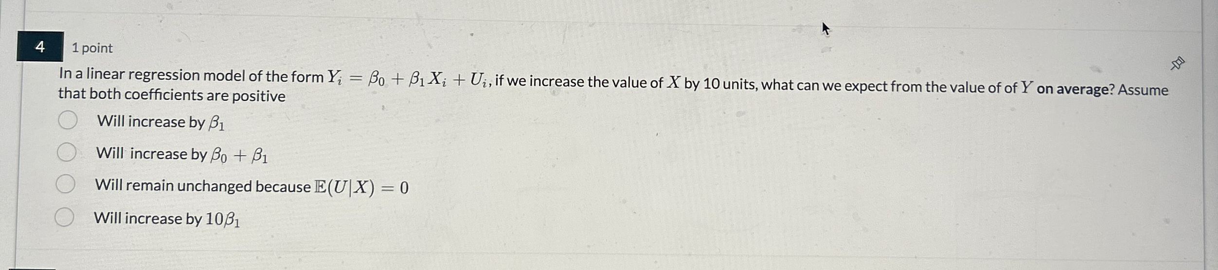 Solved 41 ﻿pointIn a linear regression model of the form | Chegg.com