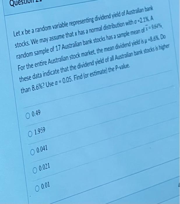 Solved Let x be a random variable representing dividend y | Chegg.com