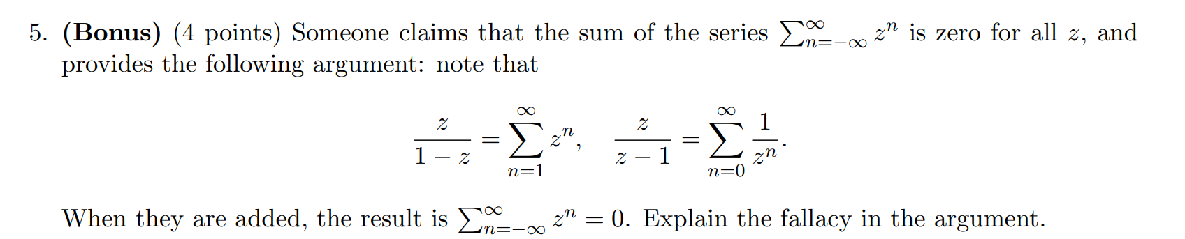 Solved (Bonus) (4 ﻿points) ﻿Someone claims that the sum of | Chegg.com