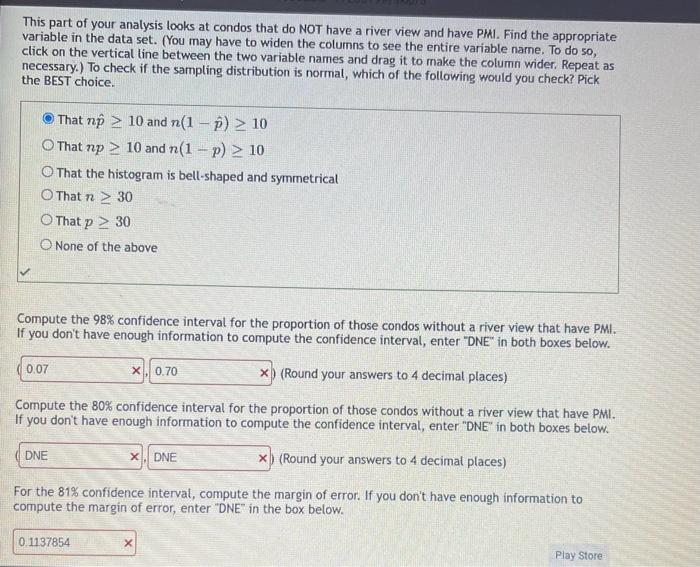 Solved This part of your analysis looks at condos that do | Chegg.com